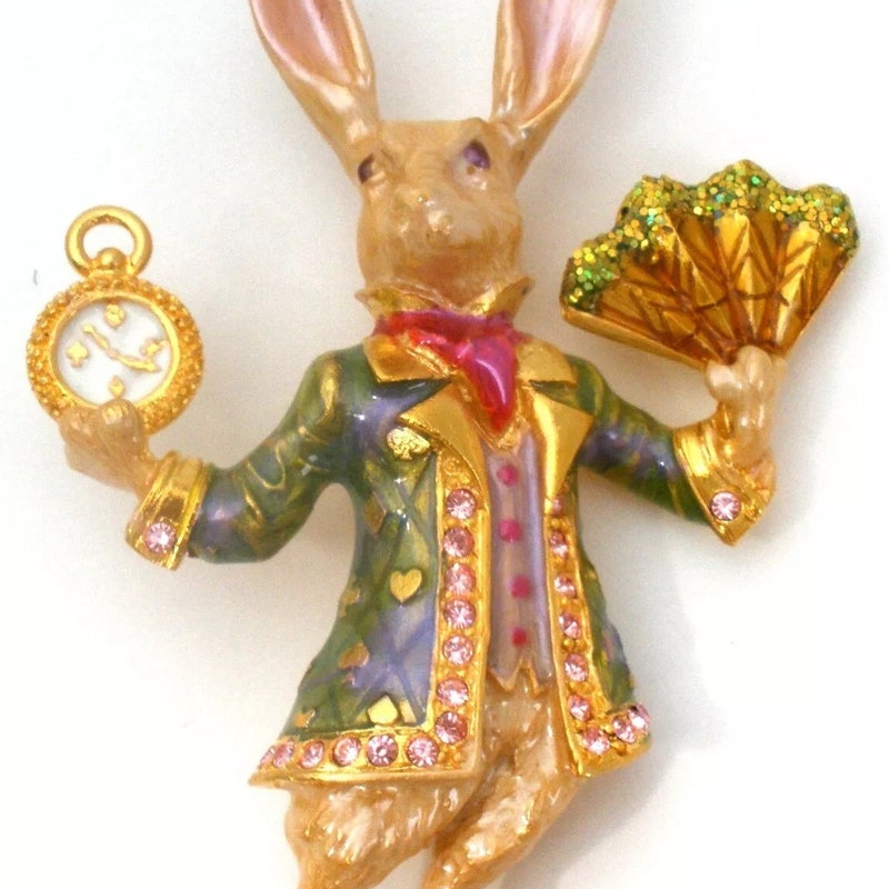 White Rabbit Brooch - Etsy