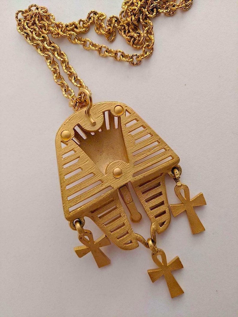 Rare CROWN TRIFARI 3 King Tut Ankh Cross Waterfall Pendentif - Etsy France