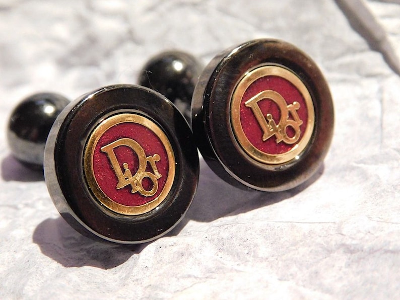 Vintage Christian Dior Signed Graphite W/ Red Enamel 14K Logo - Etsy
