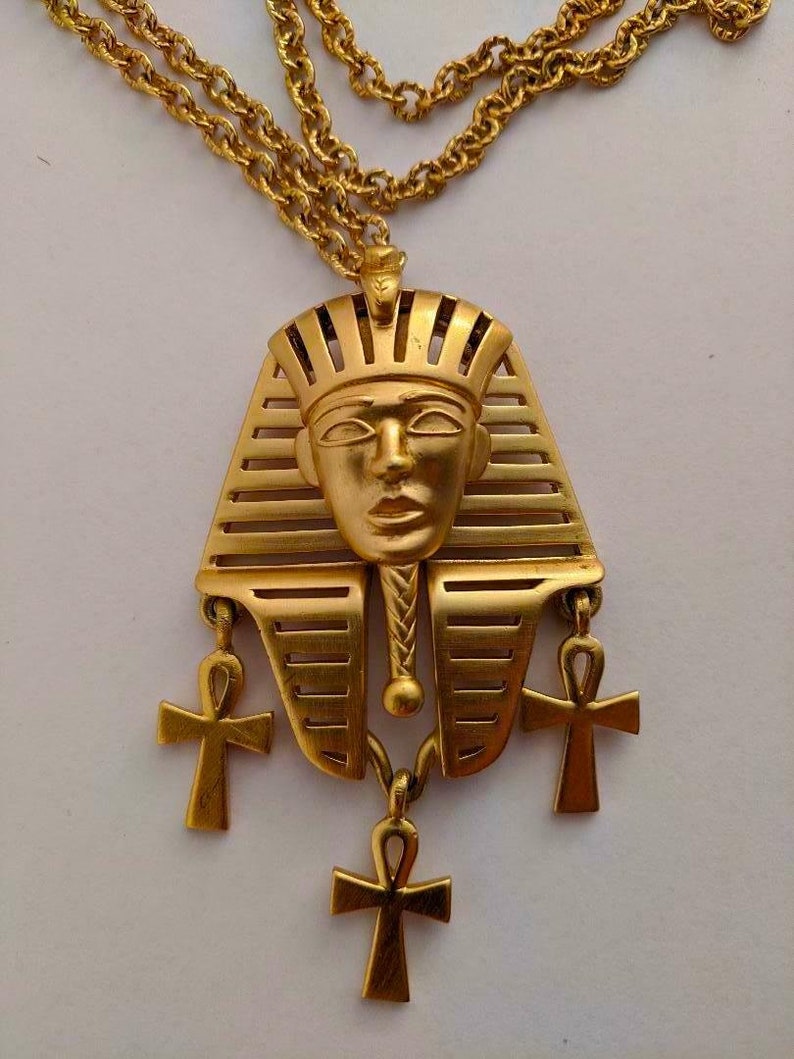 Rare CROWN TRIFARI 3 King Tut Ankh Cross Waterfall Pendentif - Etsy France