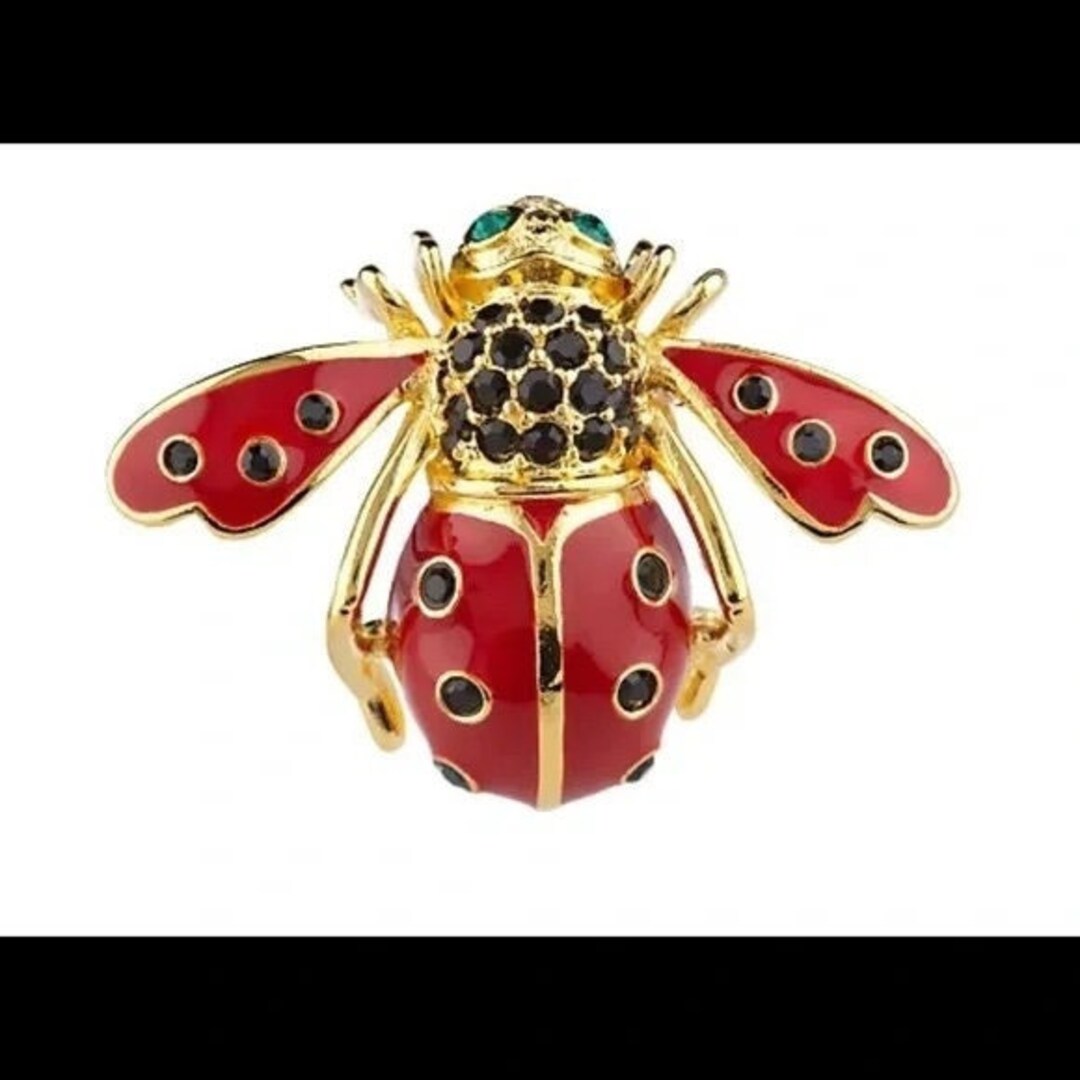 Vtg. JOAN RIVERS Signed Ladybug Bee Pin Brooch Designer Women's Costume ...