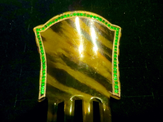 Antique Victorian Faux Tortoise Shell Celluloid & Eme… - Gem