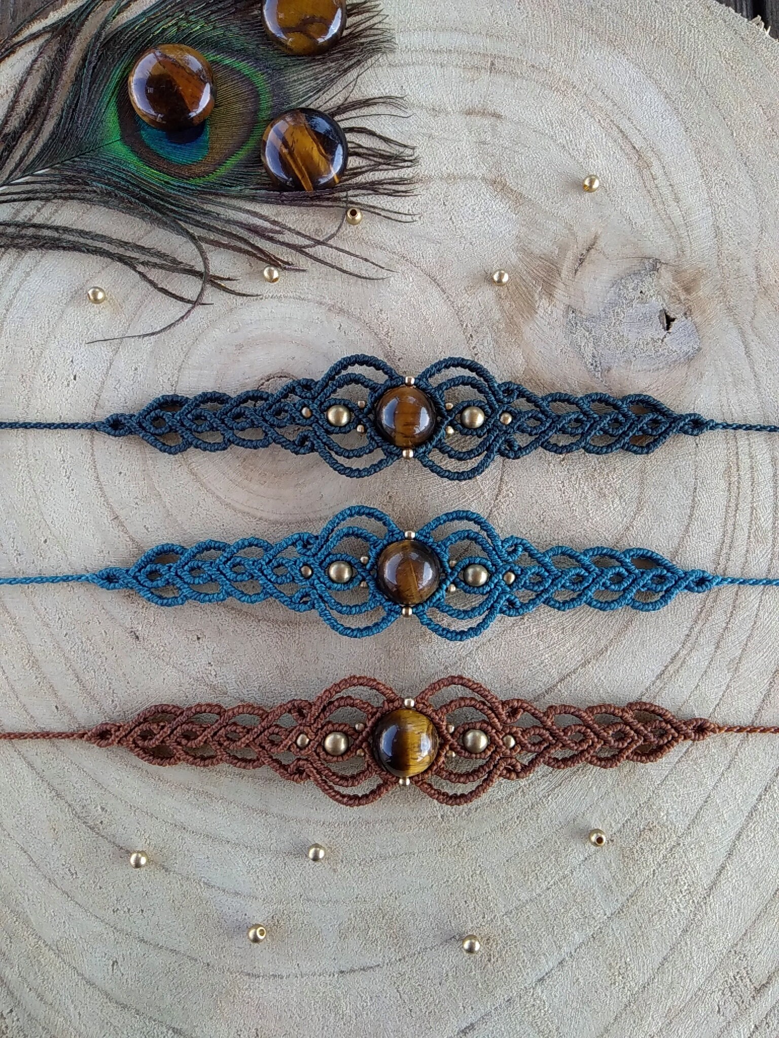 Boho bracelet boho jewelry macrame bracelet tiger eye | Etsy