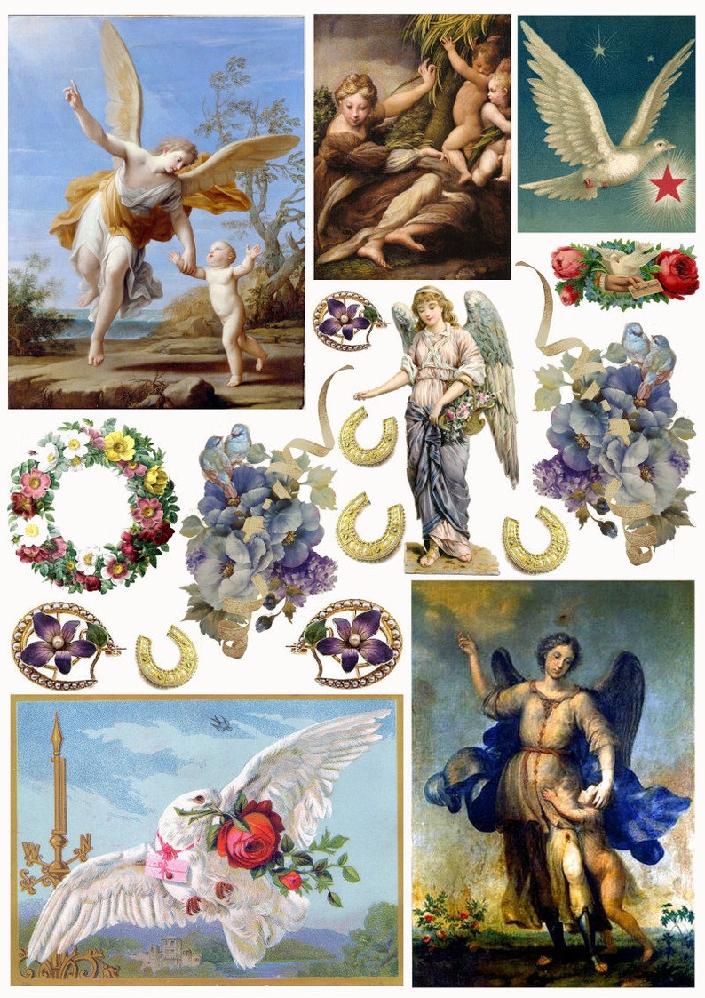 Angels Angel Digital Download, Angelic Doves Digital Ephemera, Angel ...