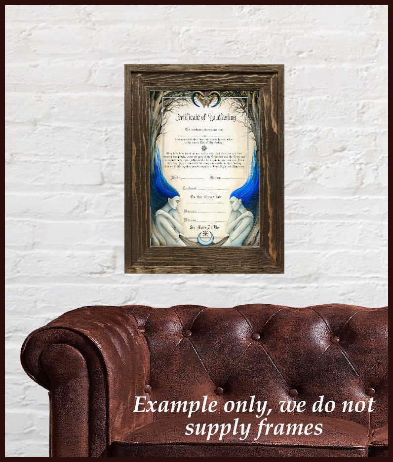A4 LGBT LGBTQ Lesbian Gay Printable Handfasting Certificate, Pagan ...