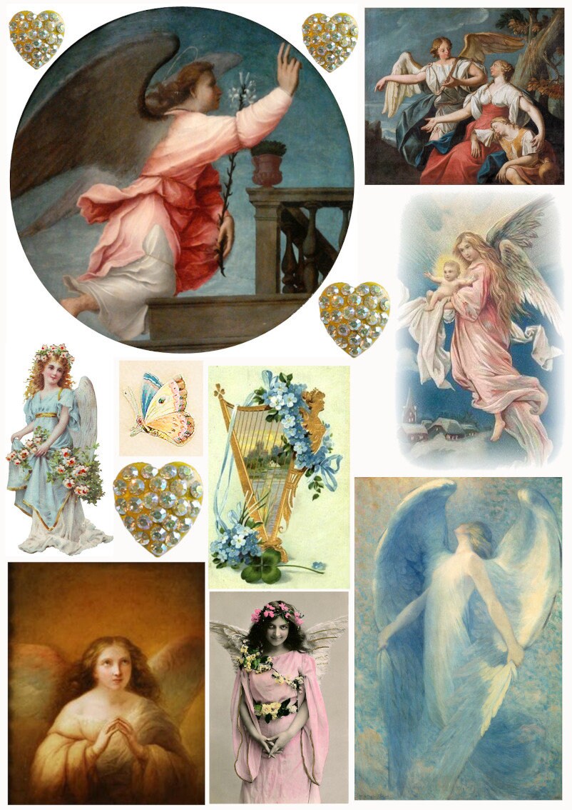 Angels Angel Digital Download, Angelic Doves Digital Ephemera, Angel ...