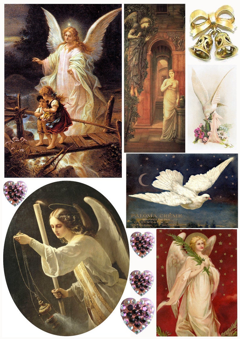 Angels Angel Digital Download, Angelic Doves Digital Ephemera, Angel ...