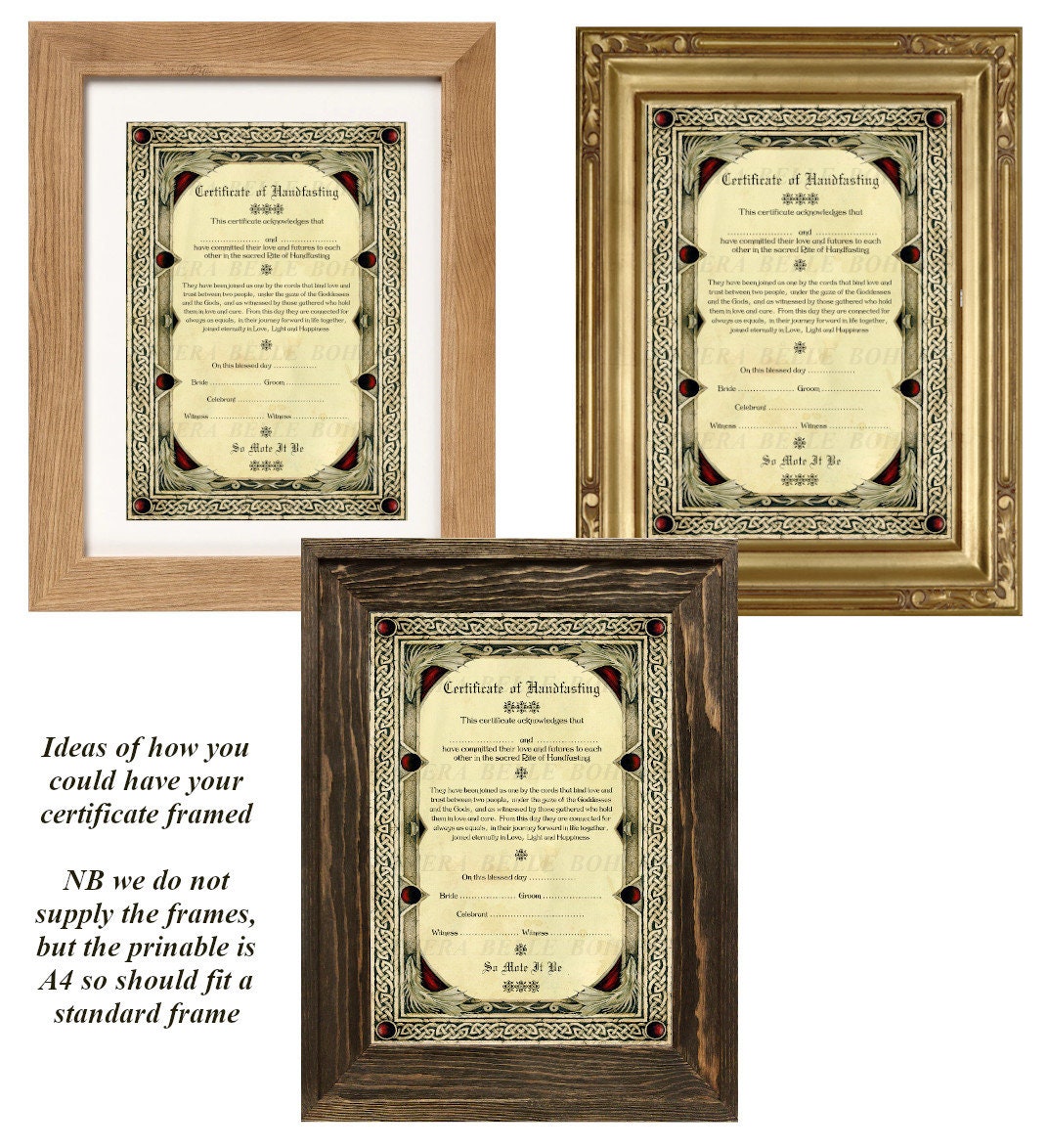 A4 LGBT LGBTQ Lesbian Gay Printable Handfasting Certificate - Etsy