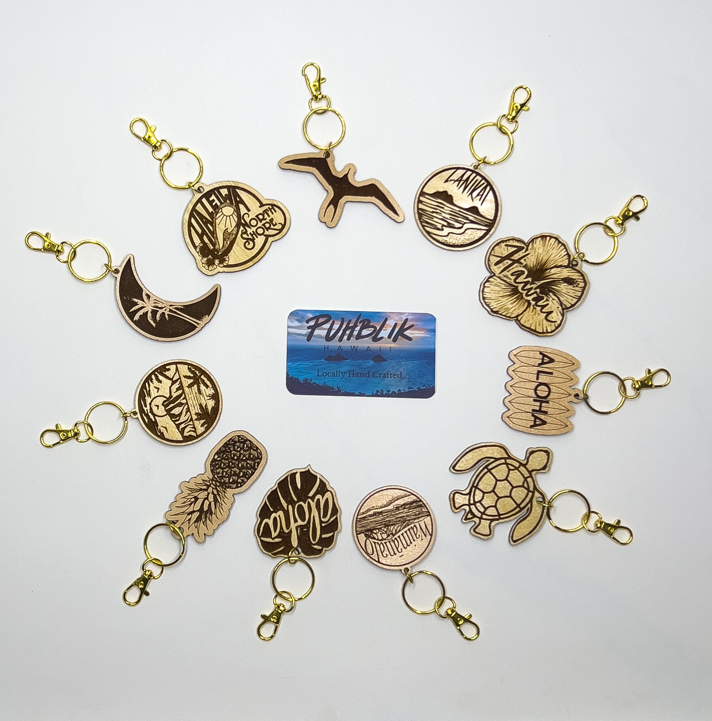 Nature-inspired Handmade Wood Keychain With Iwa Bird Engraving Unique ...