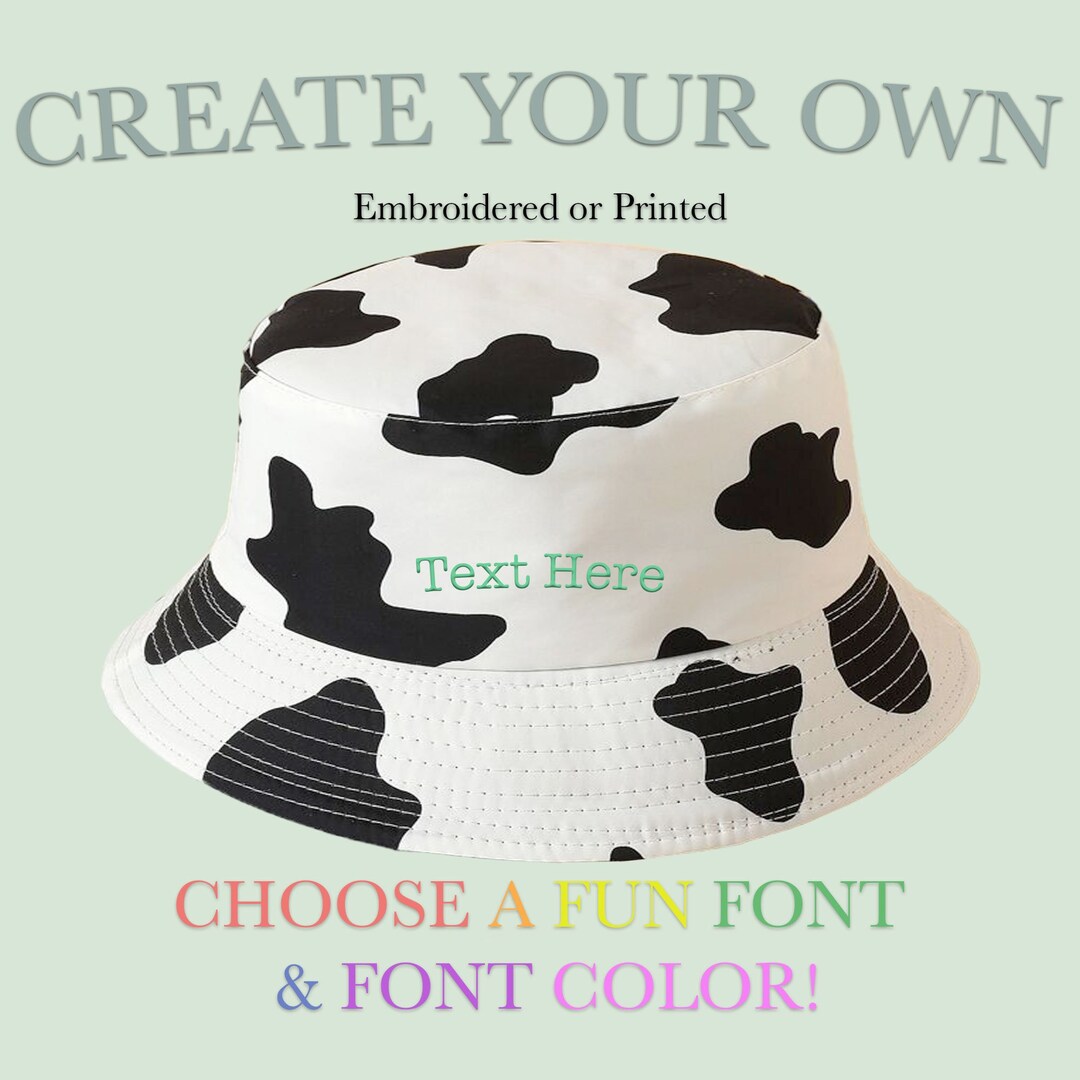 Personalized Cow Print Bucket Hat Custom Summer Bucket Hat - Etsy