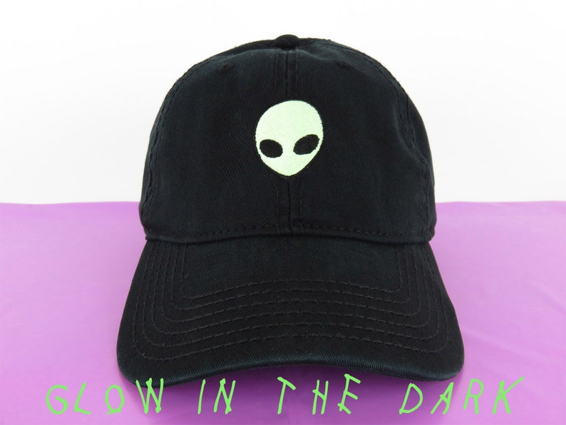 NEW Glow In The Dark Alien Head Baseball Hat Dad Hat Low | Etsy
