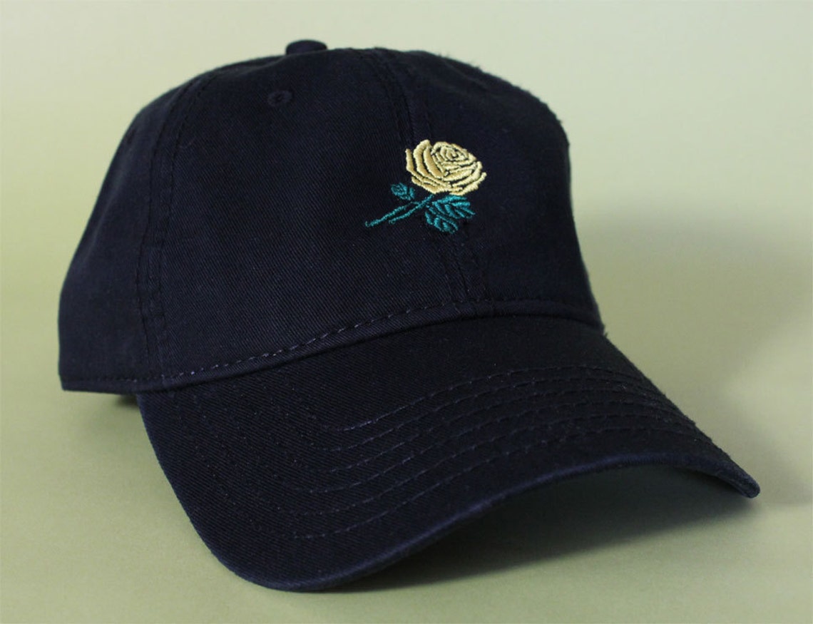 Rose Baseball Hat Dad Hat Low Profile White Pink Black - Etsy