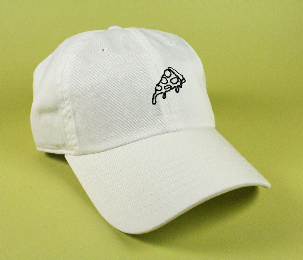 PIZZA Baseball Hat Dad Hat Low Profile White Pink Black - Etsy