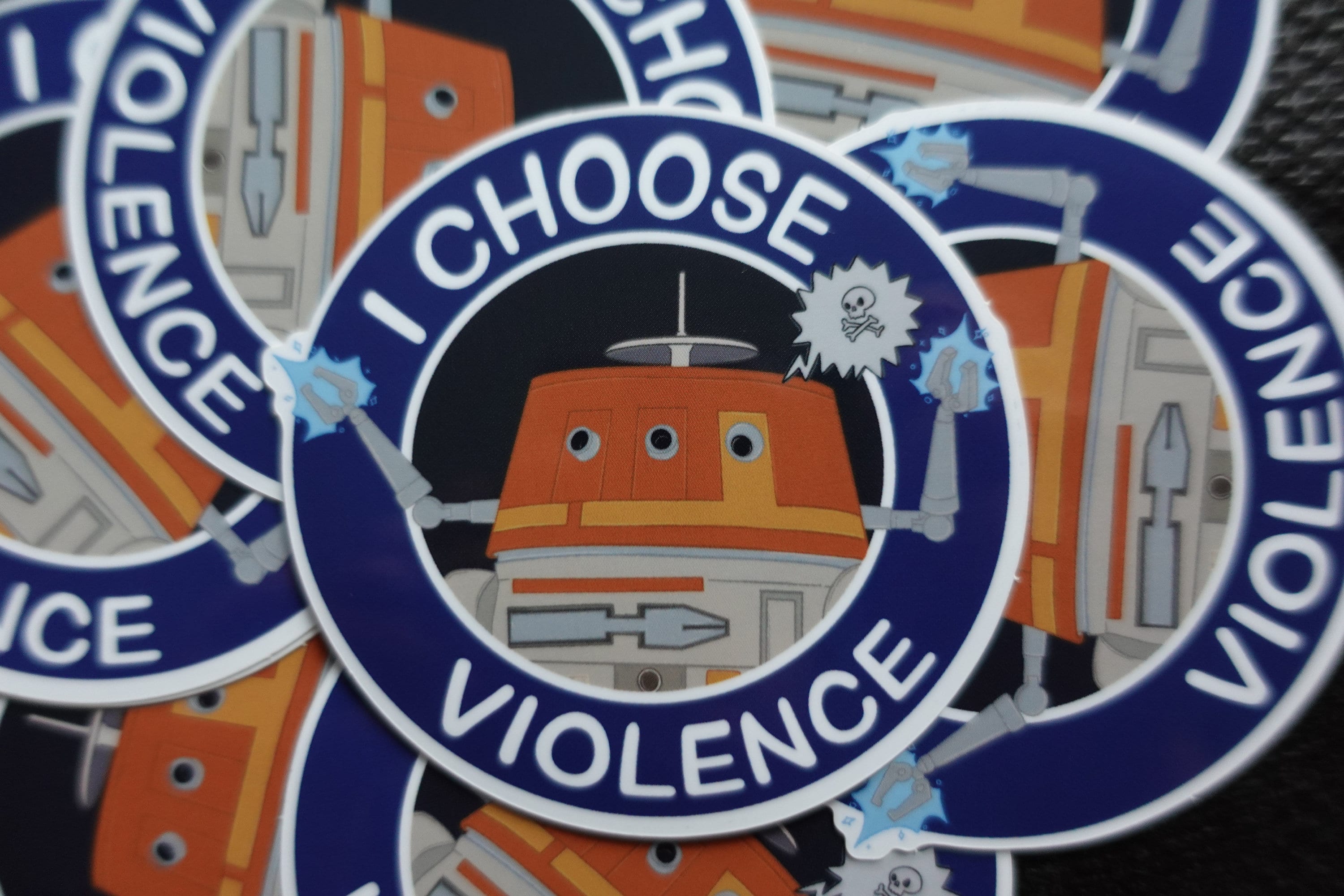 Chopper I Choose Violence Vinyl Sticker Blue & White - Etsy