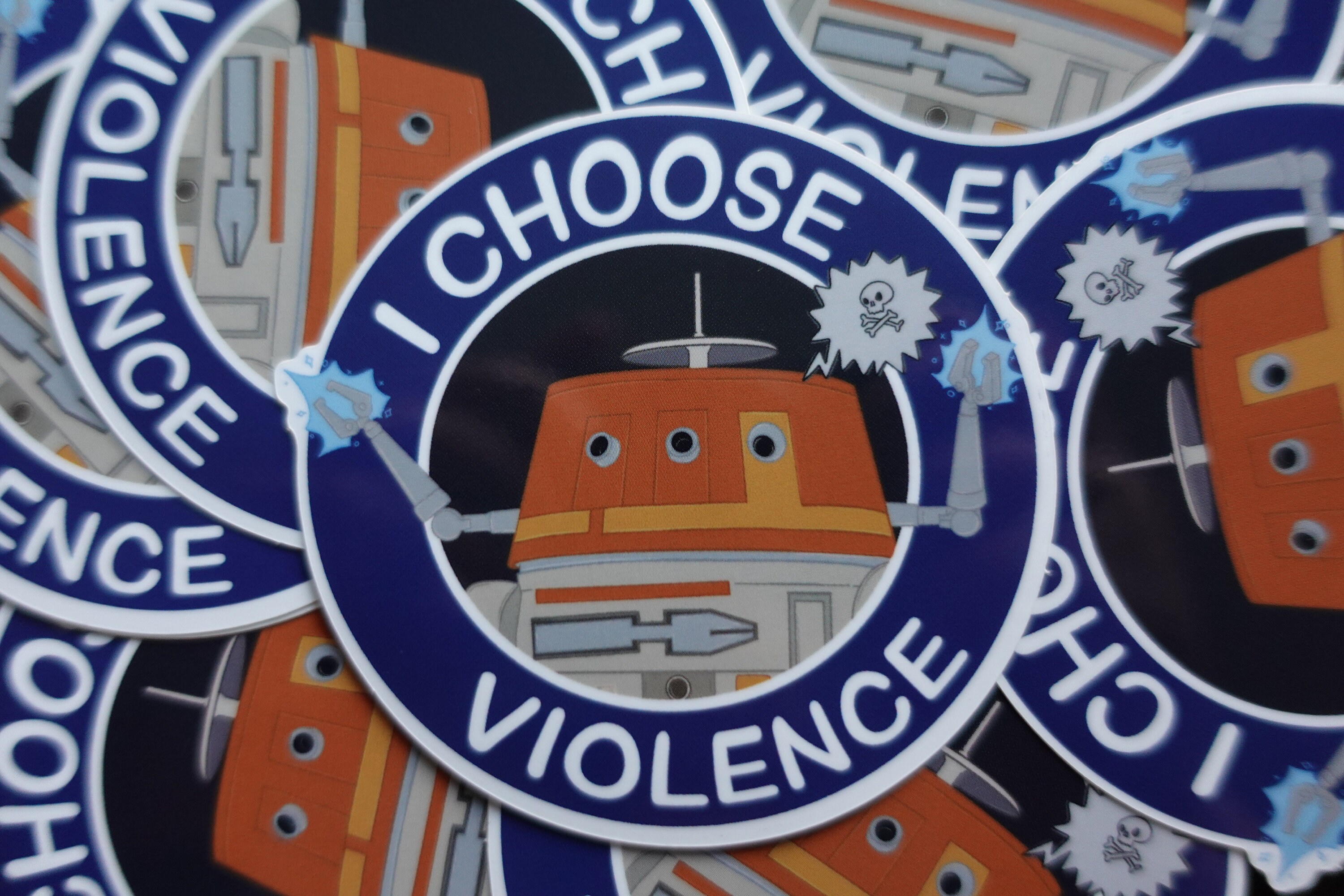 Chopper I Choose Violence Vinyl Sticker Blue & White - Etsy