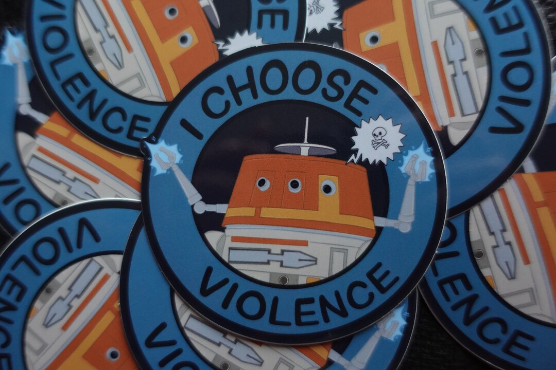 Chopper - I Choose Violence - Vinyl Sticker - Black & Teal - Etsy