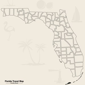 Florida Decal - Sticker Travel Map for Rv's and Campers - Etsy