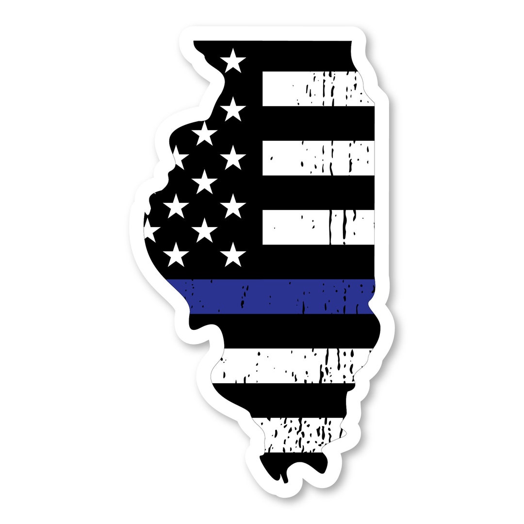 State of Illinois Thin Blue Line Decal - Etsy