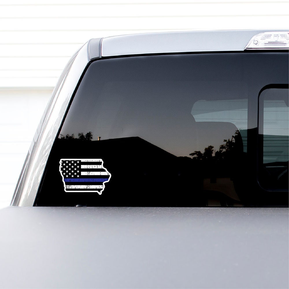 State of Iowa Thin Blue Line Decal - Etsy