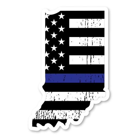 State of Indiana Thin Blue Line Decal | Etsy