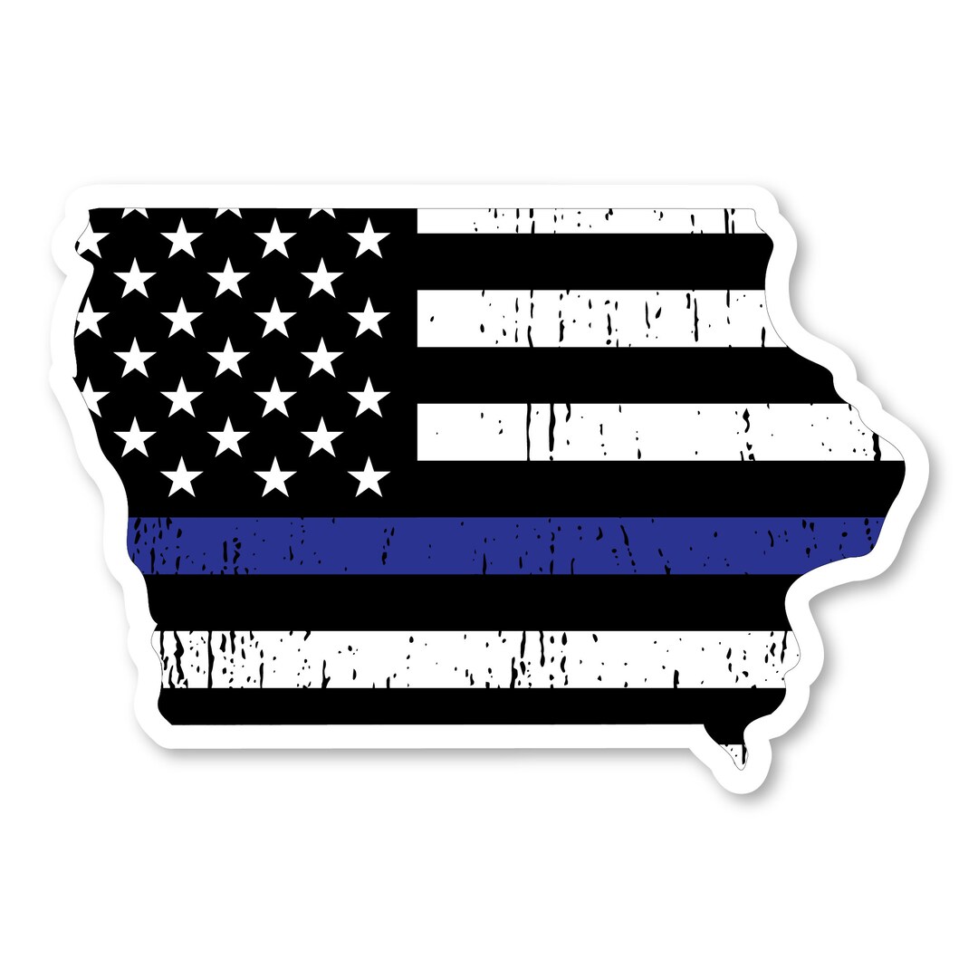 State of Iowa Thin Blue Line Decal - Etsy