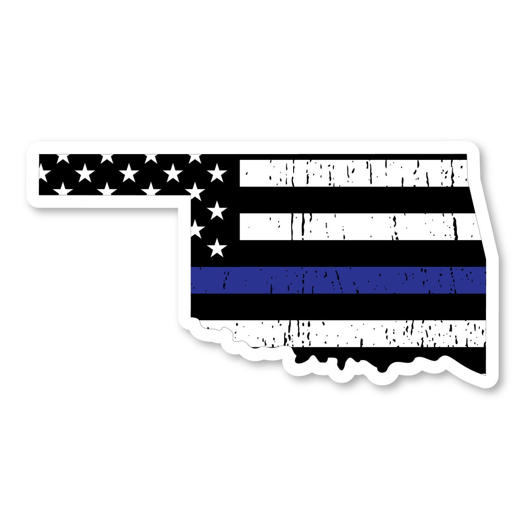 State of Oklahoma Thin Blue Line Decal - Etsy