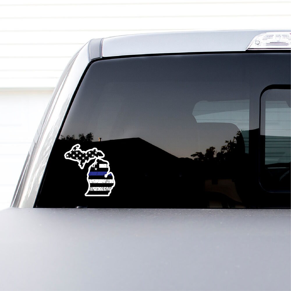 State of Michigan Thin Blue Line Decal - Etsy
