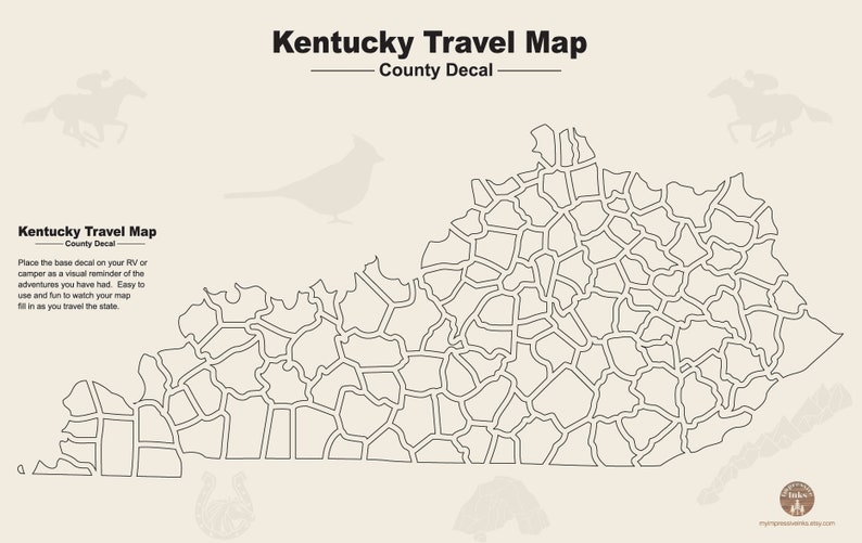 Kentucky Decal - Sticker Travel Map for Rv's and Campers - Etsy