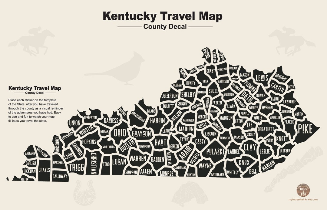 Kentucky Decal - Sticker Travel Map for Rv's and Campers - Etsy