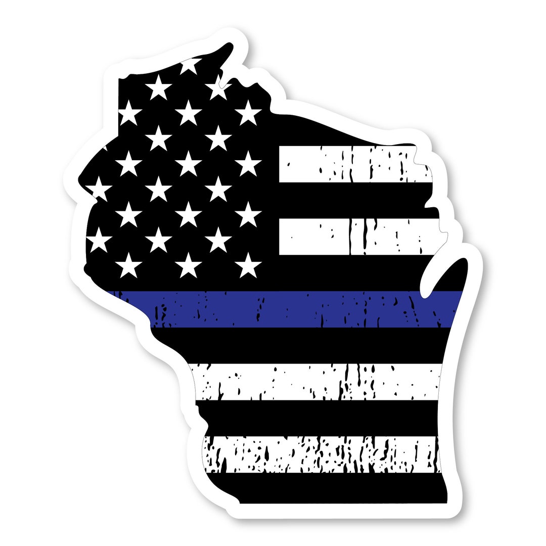 State of Wisconsin Thin Blue Line Decal - Etsy