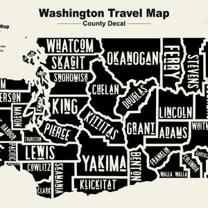 Washington State Decal - Sticker Travel Map for Rv's and Campers - Etsy