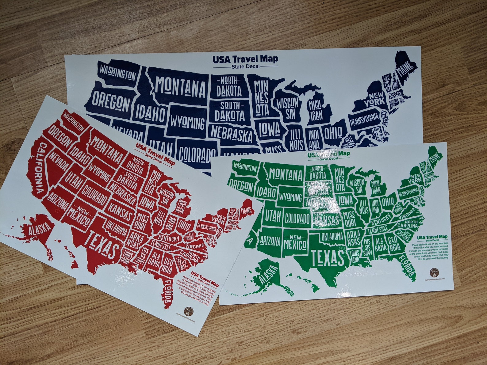 USA Decal Sticker Travel Map for Rv's and Campers - Etsy