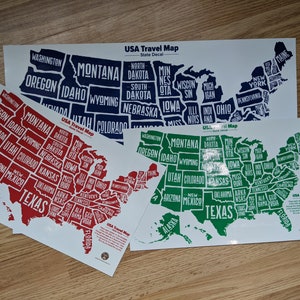 USA Decal - Sticker Travel Map for Rv's and Campers - Etsy