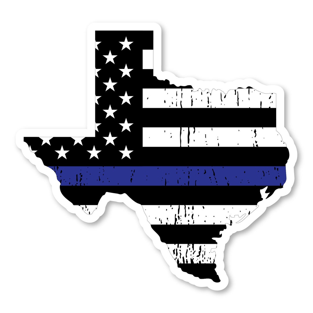 State of Texas Thin Blue Line Decal - Etsy