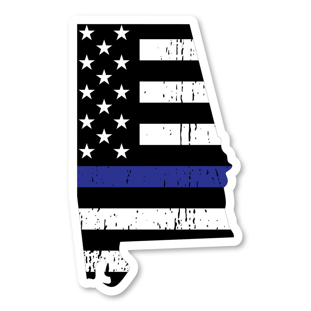 State of Alabama Thin Blue Line Decal - Etsy