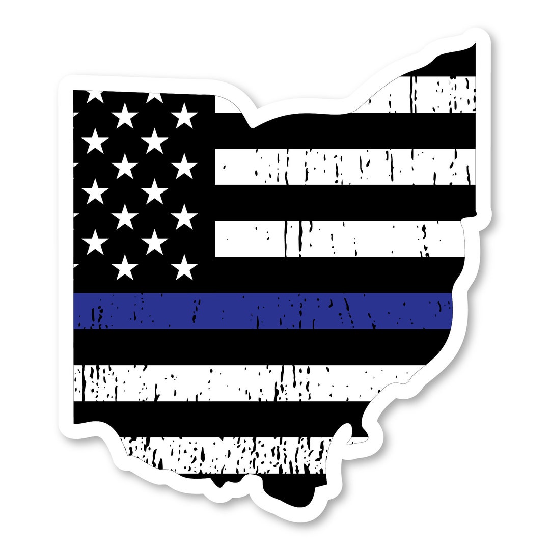 State of Ohio Thin Blue Line Decal - Etsy