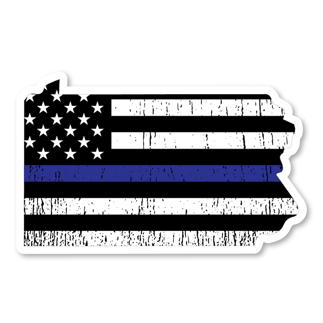 State of Pennsylvania Thin Blue Line Decal - Etsy