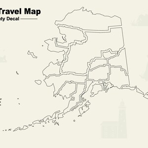 Alaska Decal - Sticker Travel Map for Rv's and Campers - Etsy