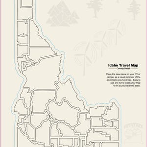 Idaho State Decal - Sticker Travel Map for Rv's and Campers - Etsy
