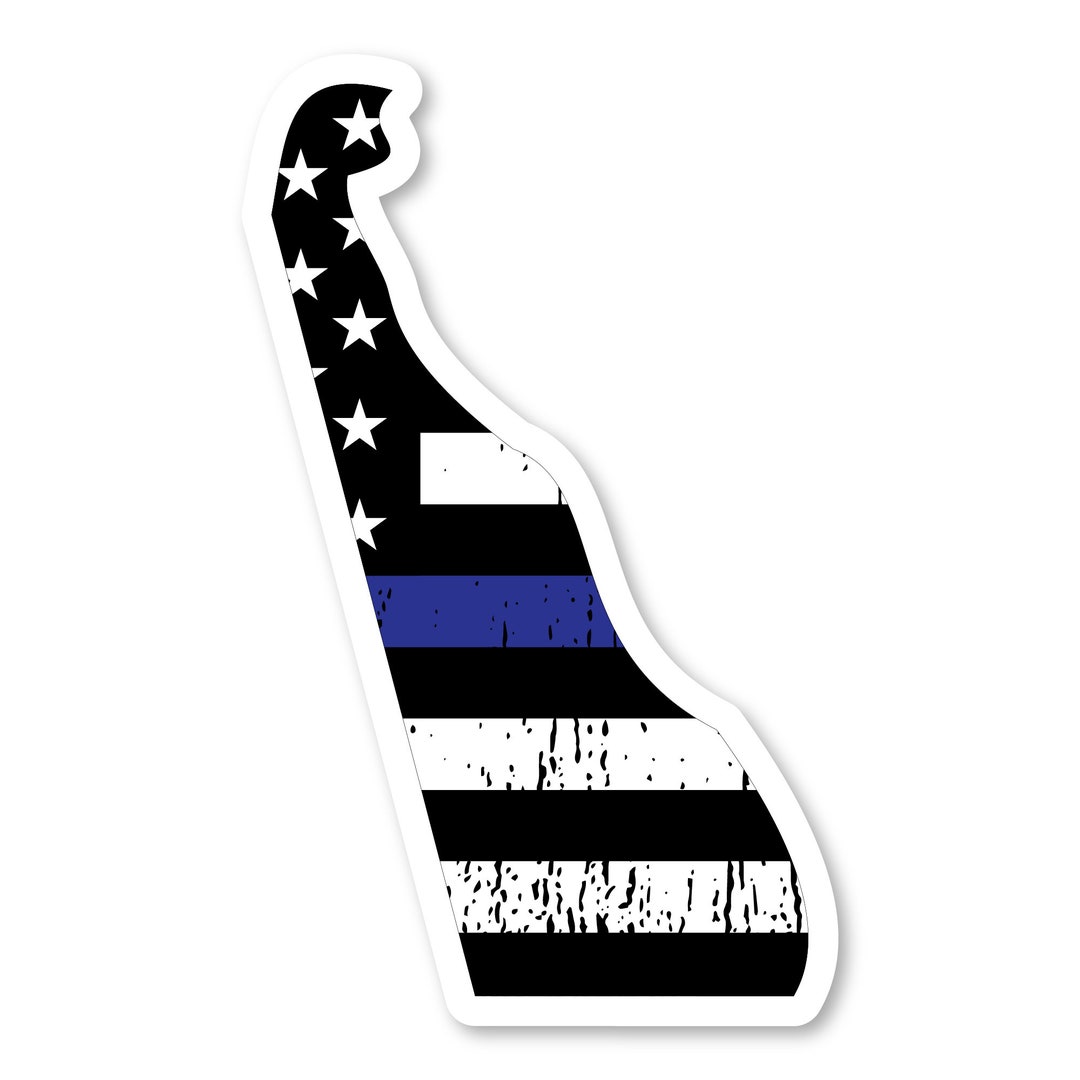 State of Delaware Thin Blue Line Decal - Etsy