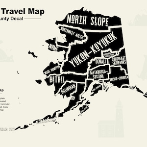 Alaska Decal - Sticker Travel Map for Rv's and Campers - Etsy