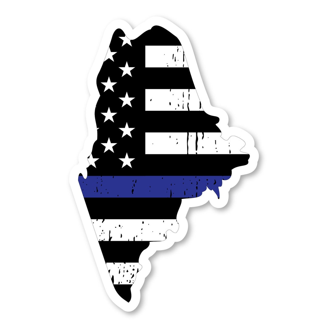State of Maine Thin Blue Line Decal - Etsy