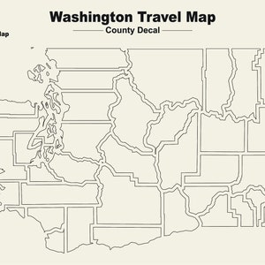 Washington State Decal - Sticker Travel Map for Rv's and Campers - Etsy