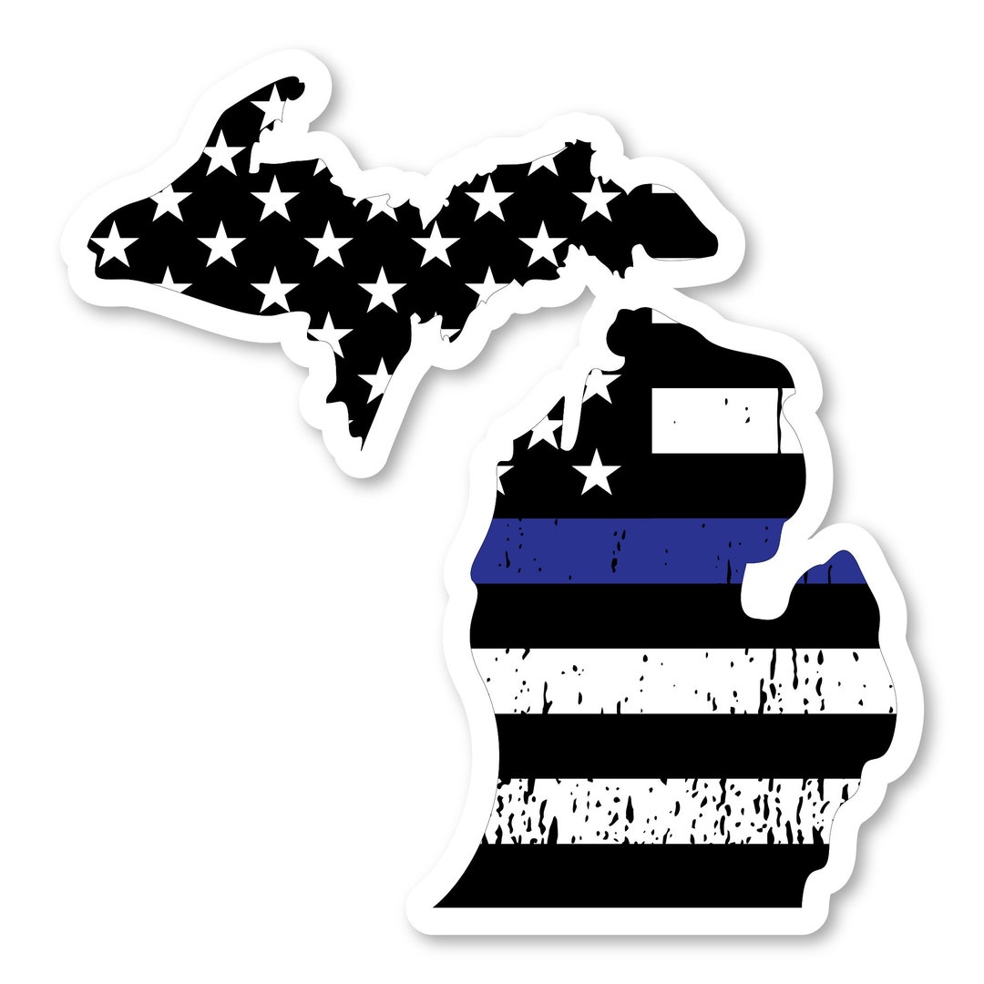 State of Michigan Thin Blue Line Decal - Etsy