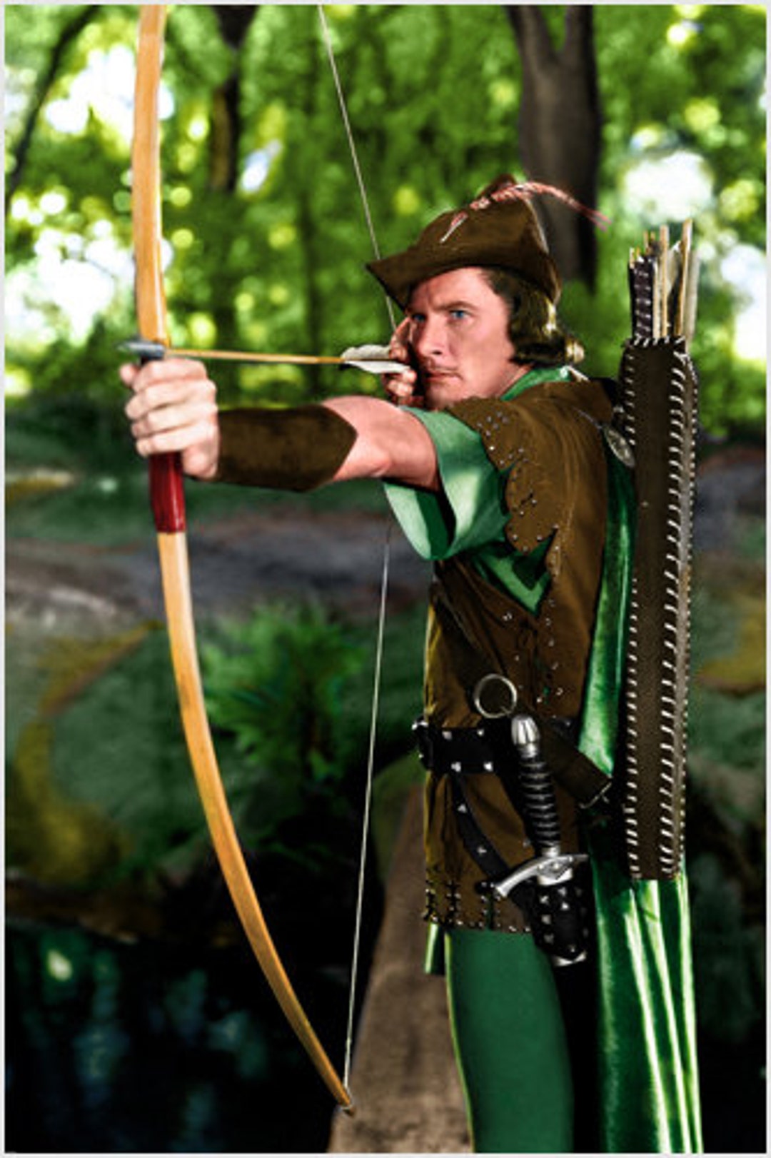 1938 Retro Art Decorative the Adventures of Robin Hood Errol Flynn ...