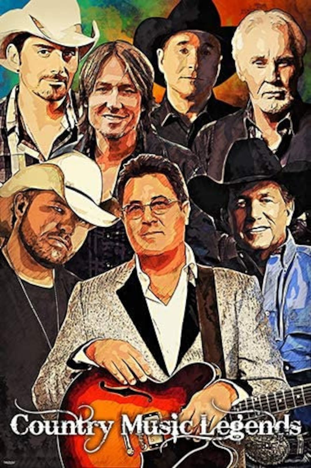 The Best Hall of Fame Men’s Country Music Legends Artistic Poster ...