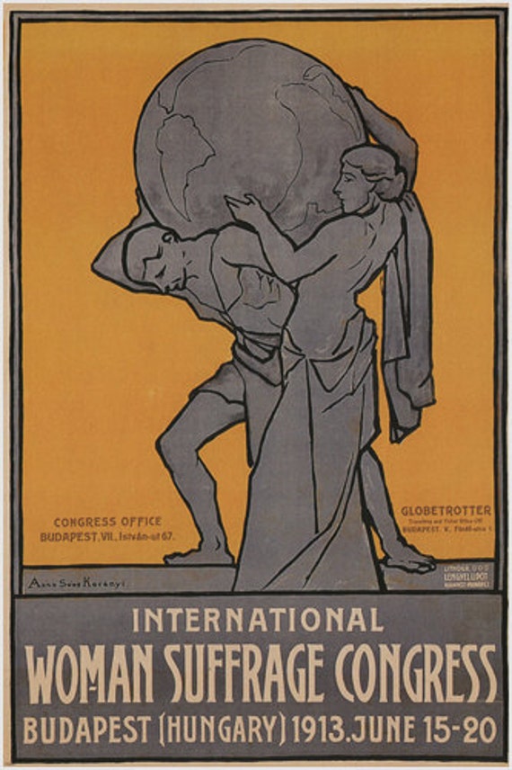 1913 Retro Art International Women's Voting Rights - Etsy