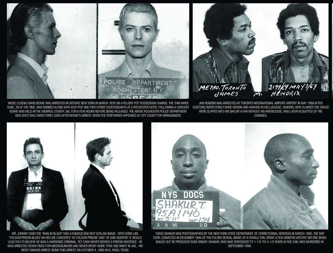 Police Mugshot of Celebrities With Arrest History Poster Home Decor ...