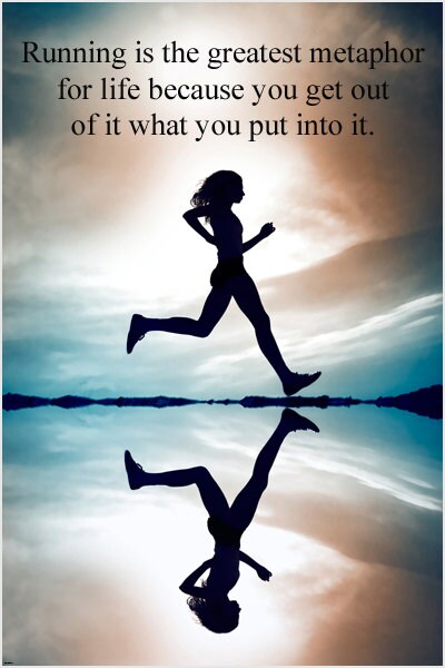 Woman Running Inspirational Poster Motivating Fitness Exercise Health ...
