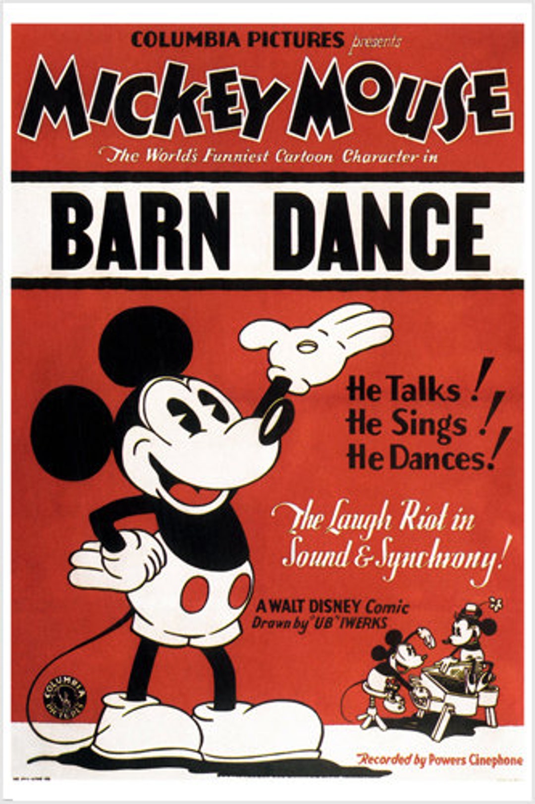 Retro Art Decorative 1929 Short Animated Film Cartoon the Barn Dance ...